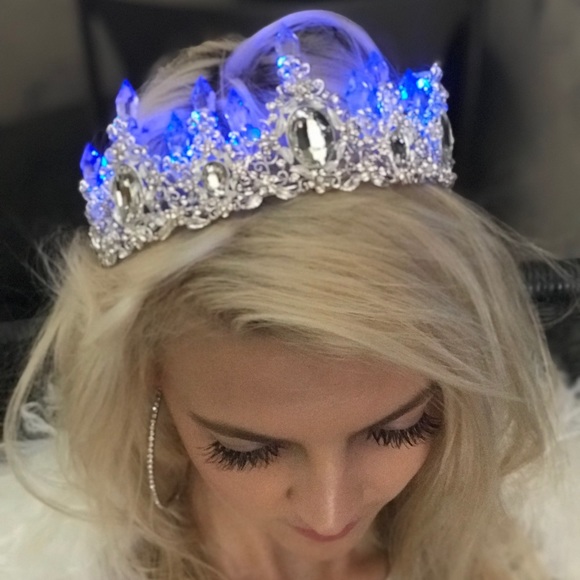 Jewelry | Light Up Rave Glow Crown Tiara Dance Festival Fairy Ice Queen ...